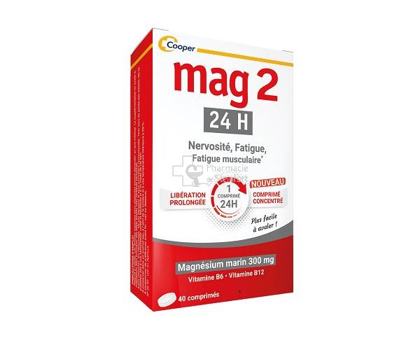Mag 2 Magnesium 24H 40 Tabletten - Magnesium - Pharmacie de Steinfort